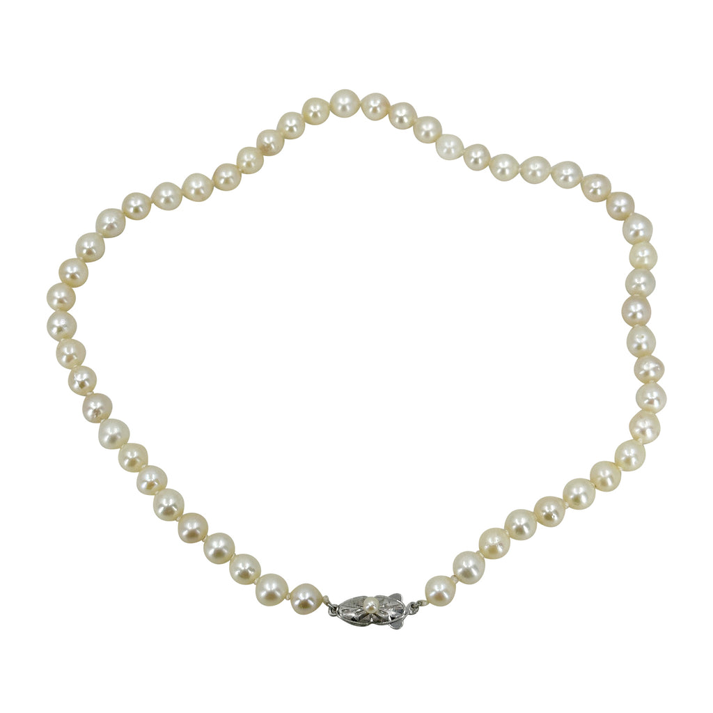 Retro Modernist Vintage Japanese Saltwater Akoya Cultured Pearl Choker – Vintage Valuable Pearls